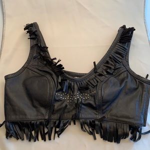 Harley-Davidson | Tops | Harley Davidson Leather Fringe Tankini Top ...
